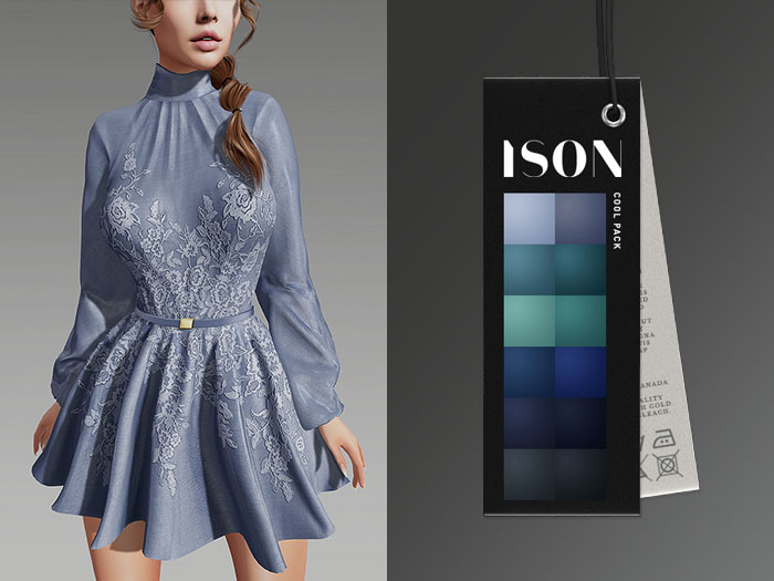 Second Life Marketplace - ISON - clarise lace waist dress - cool