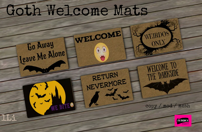 Second Life Marketplace - *uC* Mesh Goth Welcome Mats 6 doormats