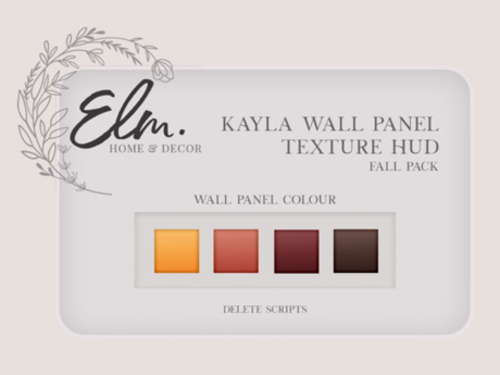 Second Life Marketplace - Elm. Kayla Wall Panels [Fall Pack]