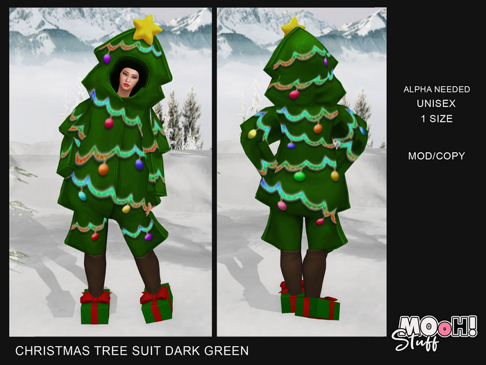 Second Life Marketplace - MOoH! Christmas tree suit dark green (Add)