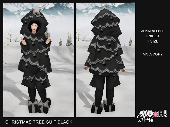 Second Life Marketplace - MOoH! Christmas tree suit black (Add)
