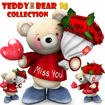 Second Life Marketplace - !CB! Valentine Teddy Bear #16 Bouquet Roses