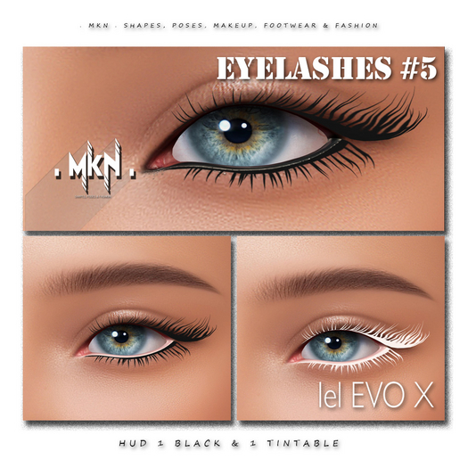 Second Life Marketplace - . MKN . Eyelashes #5 [LEL EvoX]