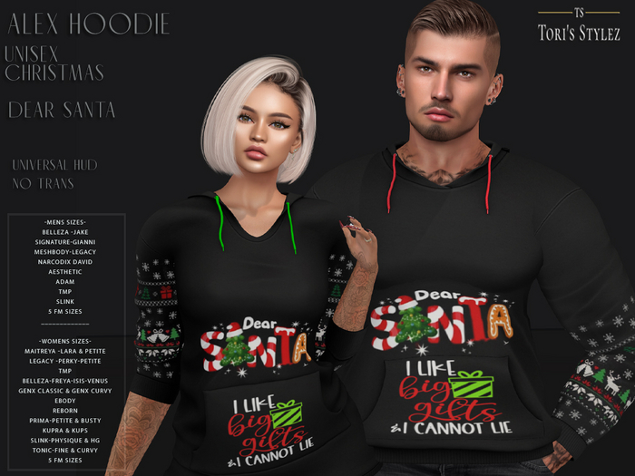Second Life Marketplace - TS-Xmas-Alex-Hoodie-V2-Gifts