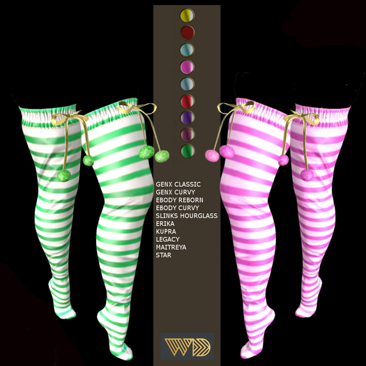 Second Life Marketplace - WAD DESIGNS XMAS STRIPED STOCKINGS