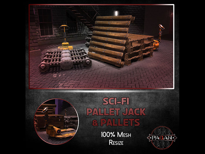Second Life Marketplace - [Pagan] Scifi Pallet jack&Scifi pallets