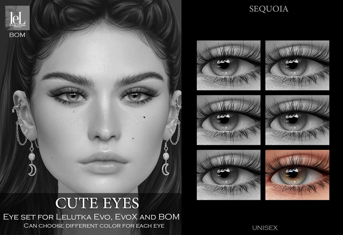Second Life Marketplace - DEMO::Sequoia:: Cute eye set for Lelutka Evo ...