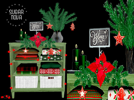 Second Life Marketplace - SN - Christmas Shelf with Decorations. Xmas ...