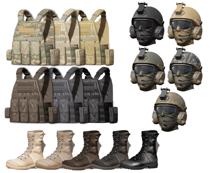 Second Life Marketplace - [ALEYNACOX] - FULL MILITARY OUTFIT - MEN'S ...