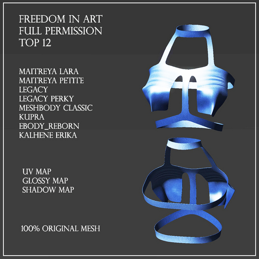 Second Life Marketplace - Freedom in Art - Full perm Top 12 DEMO