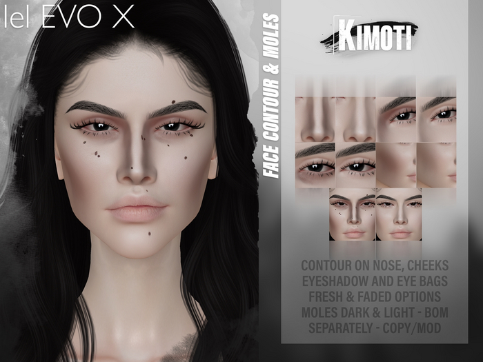 Second Life Marketplace - ~Kimoti~ \\ Face Contour & Moles Lel EVO X