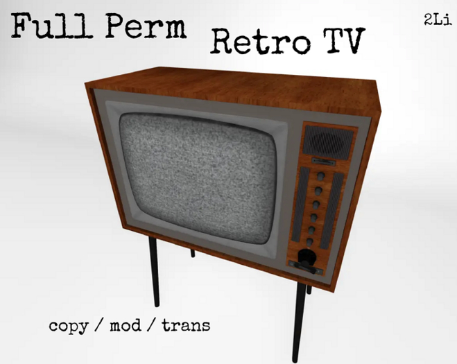 Second Life Marketplace - Full Perm Retro TV + textures 2lLi