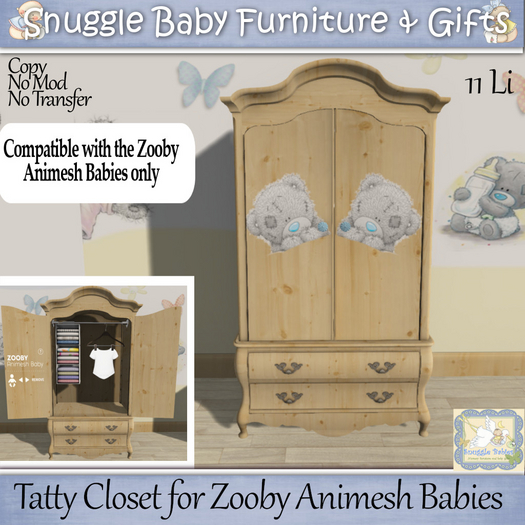 Second Life Marketplace - Tatty Closet for Zooby Animesh Babies