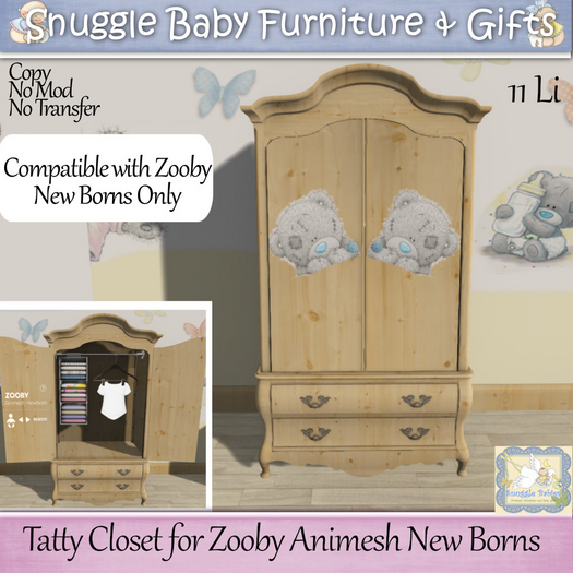 Second Life Marketplace - Tatty Closet Zooby Animesh New Borns