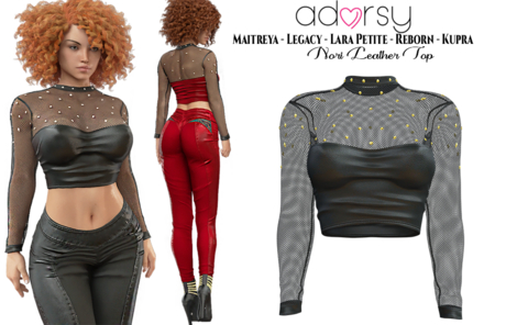 Second Life Marketplace - adorsy - Nori Top Black - Maitreya/Legacy ...