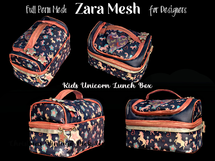 Second Life Marketplace - ZM - Kids Unicorn Lunch Box - FULL PERM MESH