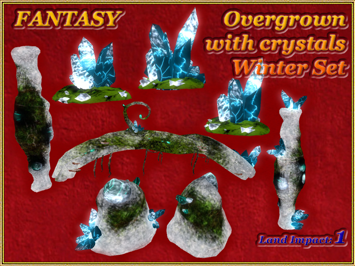 Second Life Marketplace - FANTASY - Overgrown with crystals Winter Set ...
