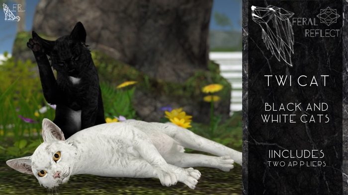 Second Life Marketplace - [Feral Reflect] TWI Cat Black&White