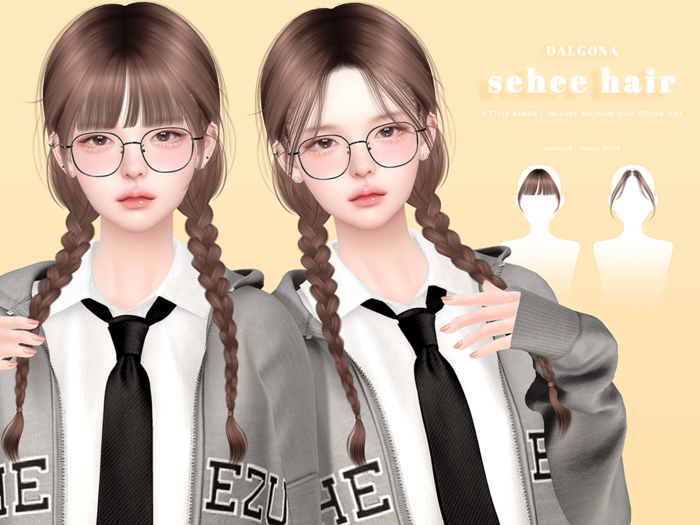 Second Life Marketplace - DALGONA - sehee hair (unpacked)