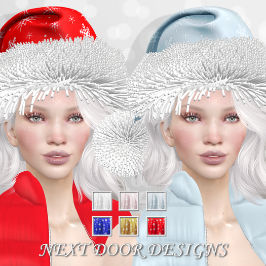 Second Life Marketplace - Snowflake Santa Hat Fatpack