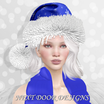 Second Life Marketplace - Snowflake Santa Hat Blue