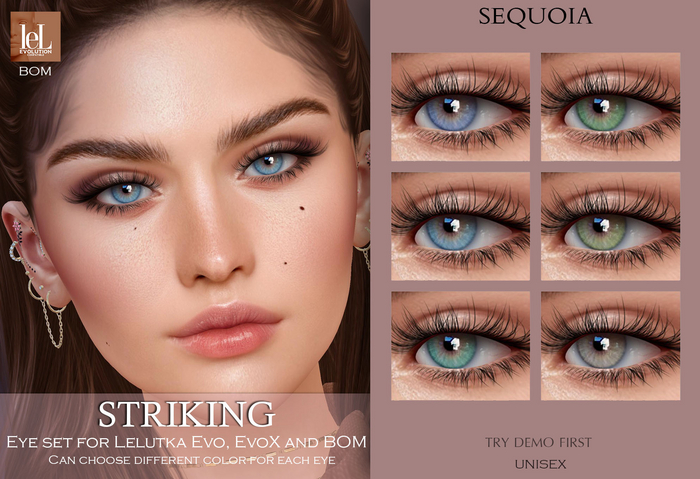 Second Life Marketplace - ::Sequoia:: Striking eye set for Lelutka Evo ...