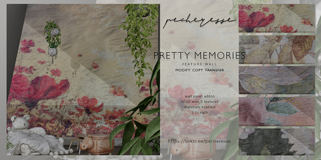 Second Life Marketplace - pecheresse. feature walls - pretty memories