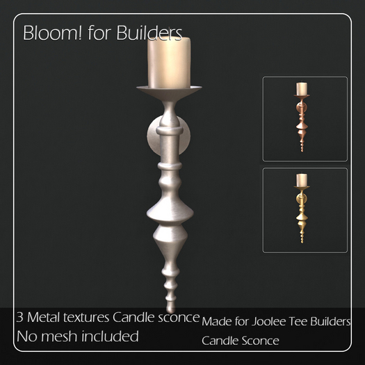 Second Life Marketplace - Bloom! for Builders - 3 Metal textures Candle ...