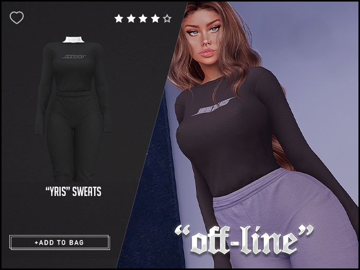Second Life Marketplace - "Off-Line" x "Yris" Sweats / Black