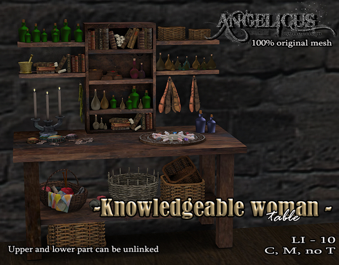 Second Life Marketplace - ::ANGELICUS: Table of a knowledgeable woman