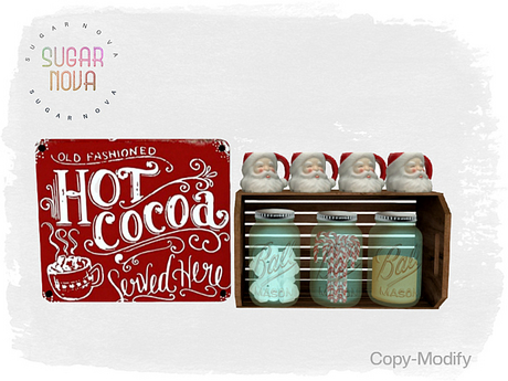 Second Life Marketplace - SN - Santa Coco Shelf and Metal Sign - Christmas