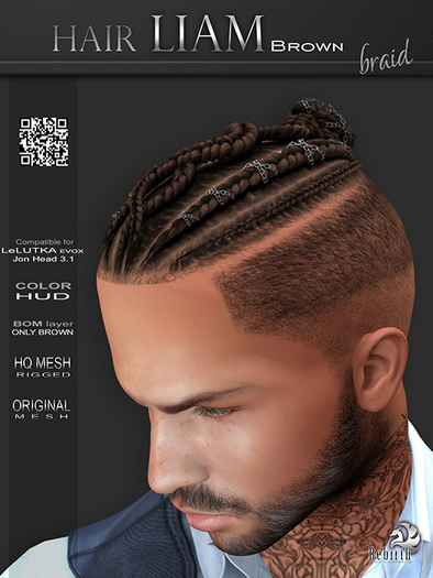 Second Life Marketplace - [//REBIRTH/]-hair braid LIAM-Brown