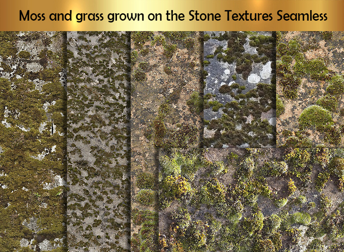 Second Life Marketplace - Moss and grass grown on the Stone Textures ...