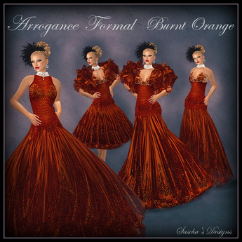 Second Life Marketplace - SAS - Arrogance Burnt Orange ballroom gown