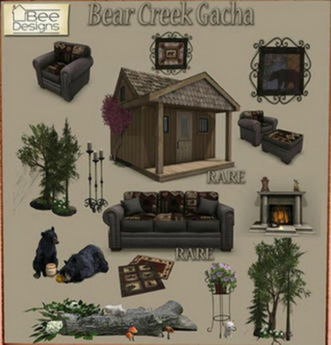 Second Life Marketplace - .Bee designs:.Bear Creek gacha Sofa RARE