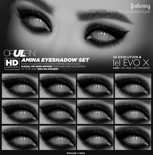 Second Life Marketplace - Opulein: Amina Eyeshadow 'DEMO'