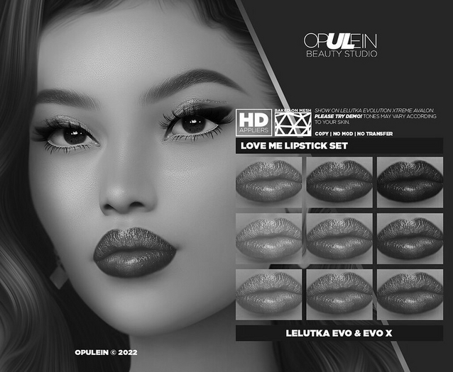 Second Life Marketplace - Opulein: Love Me Lisptick Set 'DEMO'