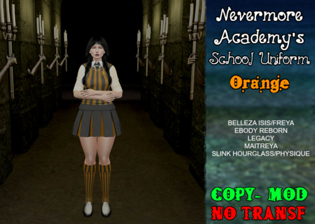 Second Life Marketplace - Nevermore School's Uniform Orange