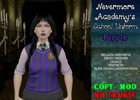 Second Life Marketplace - Nevermore School's Uniform Purple / Violet