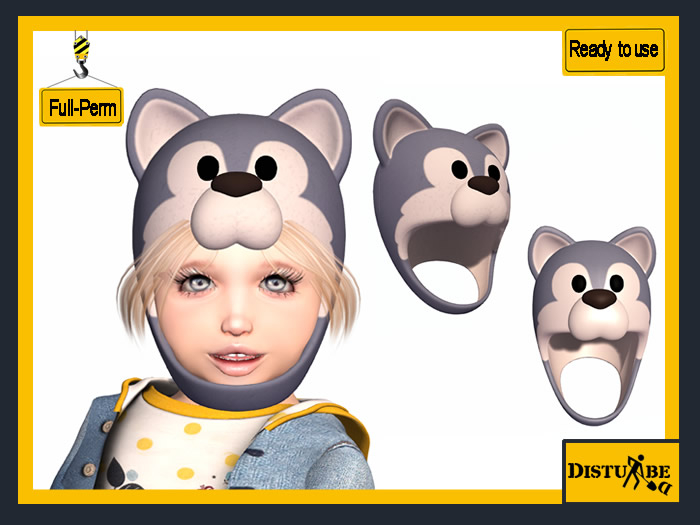 Second Life Marketplace - ::DisturbeD:: Kawaii Cute Wolf Hat - FULL ...