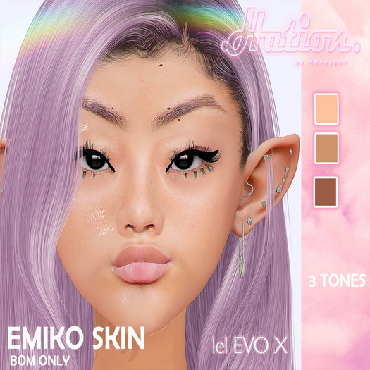 Second Life Marketplace - .HATION. EVO X Emiko Skin Tone 0