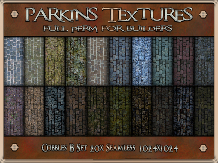 Second Life Marketplace - Parkins Textures - Cobbles B Set - 20x Full ...