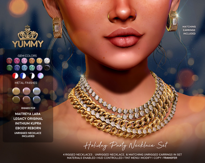 Second Life Marketplace - (Yummy) Holiday Party Necklace Set