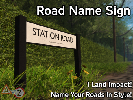Second Life Marketplace - {A to Z Signs} Road Name Sign Pack