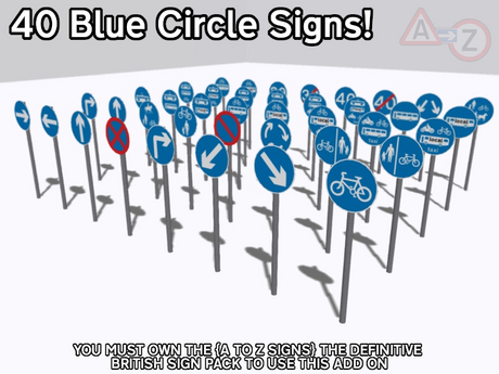 Second Life Marketplace - {A to Z Signs} Blue Circles Sign Pack - ADD ON
