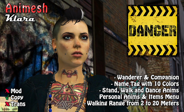 Second Life Marketplace - ☢Danger☢ Animesh Klara - Dance Stand & Walk