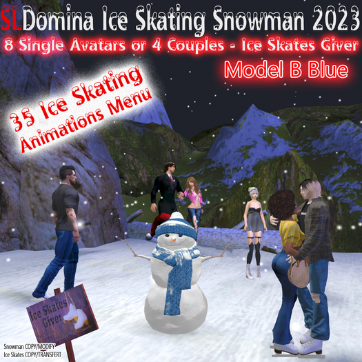 Second Life Marketplace - CHRISTMAS - SLDomina Ice Skating Snowman 2023 ...