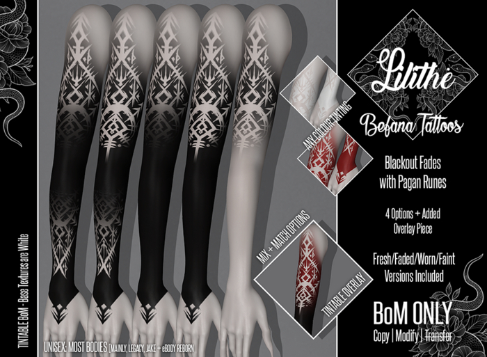 Second Life Marketplace - Lilithe'// Befana Tattoos