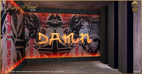 Second Life Marketplace - Damn Mural Backdrop - The Bearded Guy