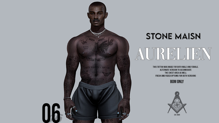Second Life Marketplace - STONE MAISN- AURELIEN TATTOO